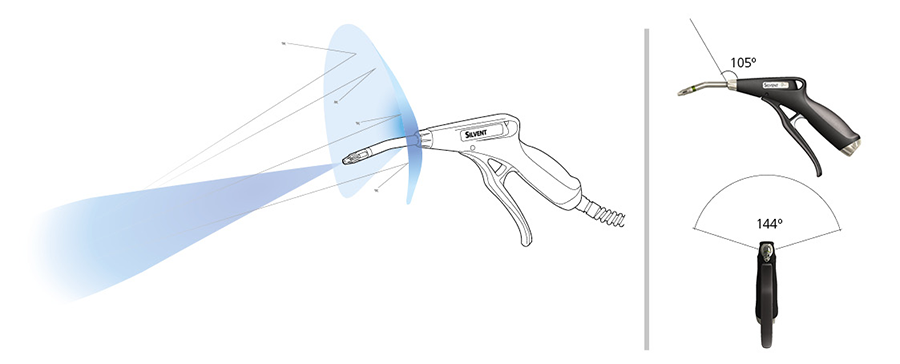 How to safely clean away metal fluids by blowing with compressed air