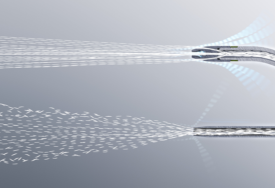Decrease noise from air wands and valves for compressed air in industry