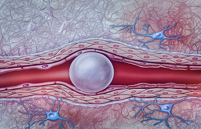 Dangers of blowing with compressed air on skin